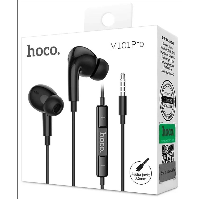 HOCO M101 Pro หูฟังอินเอียร์ 3.5mm สำหรับ iOS Pad, Samsung, Android หูฟัง สมอลทอล์ค M1Pro hc3 ...