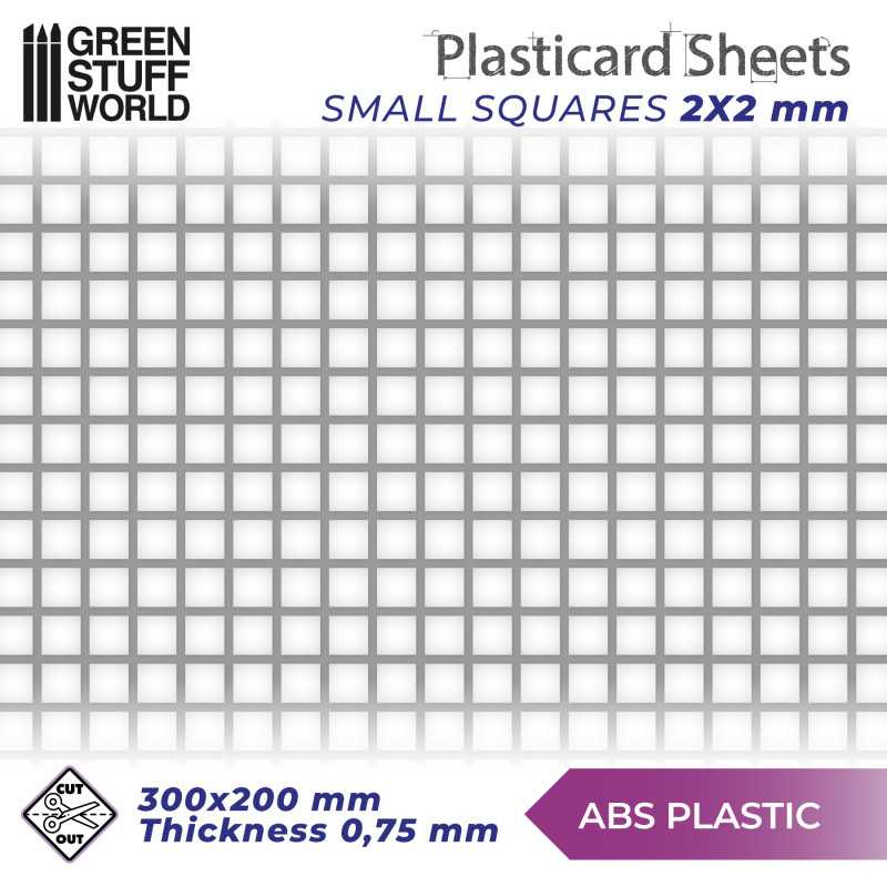 Green Stuff World : 1102 ABS Plasticard - SMALL SQUARES Textured Sheet ...