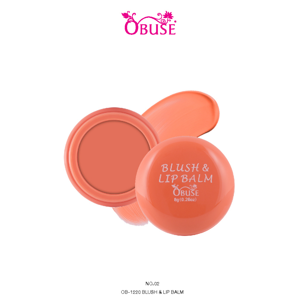Obuse Blush & Lipbalm OB-1220 บลัชออนและลิปบาล์ม | Shopee Thailand