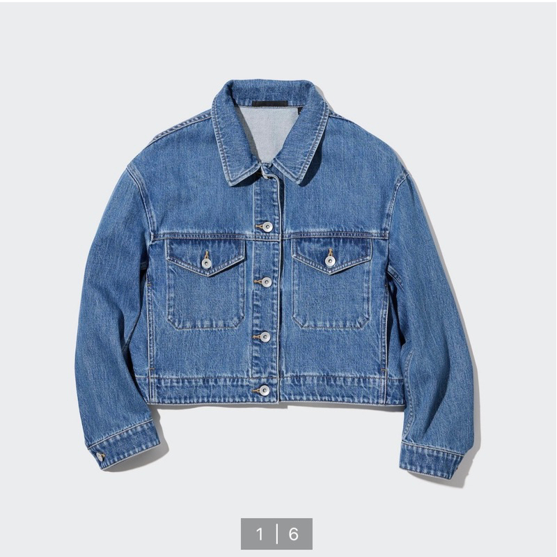 Uniqlo Denim crop jacket Size XL | Shopee Thailand