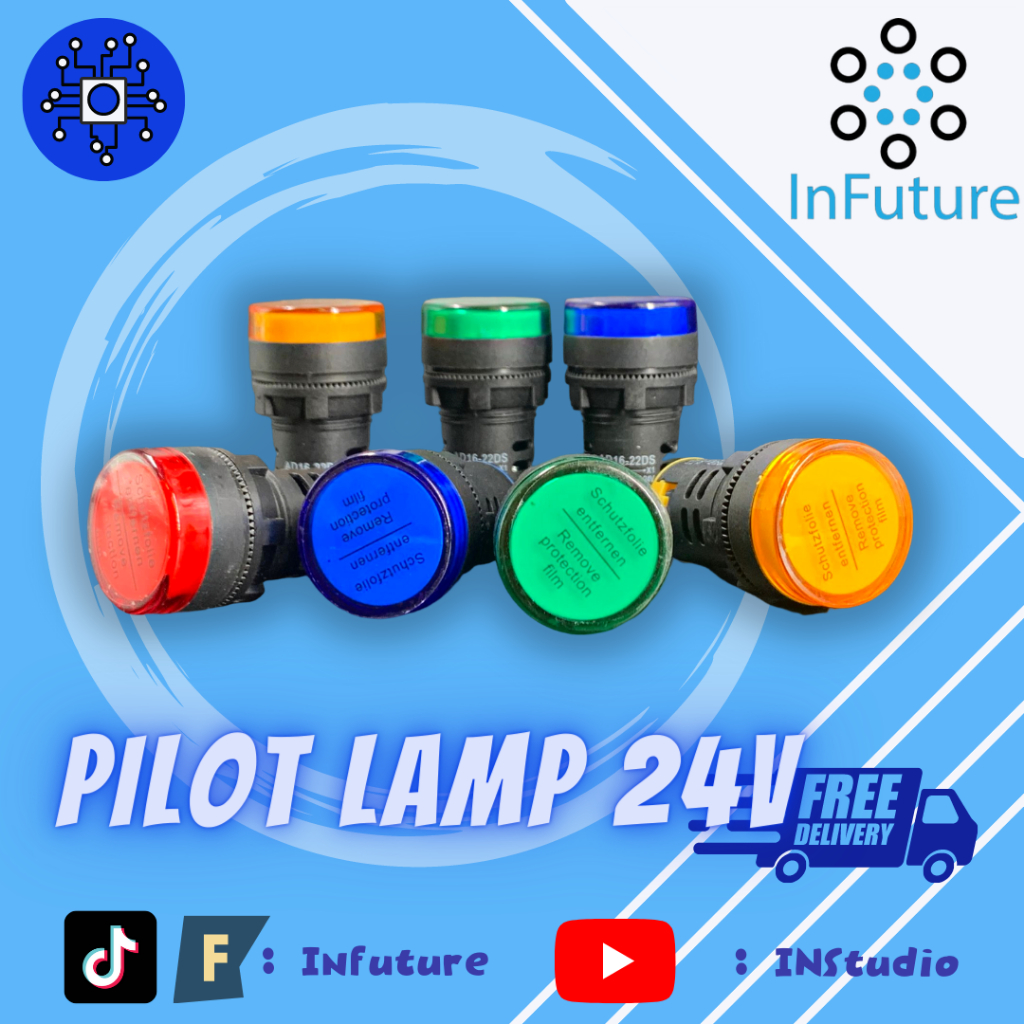 หลอดไฟสัญญาณ LED AC/DC 24V 22mm Light Indicator Signal Pilot Lamp Pilot ...
