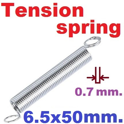 (10ชิ้น)สปริงขดแบบดึง ขนาด 6.5x50 mm.Tension spring Extension spring ...