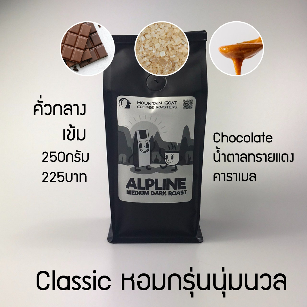 Alpine Blend เมล็ดกาแฟคั่ว Medium Dark roast ARABIA 100% | Shopee Thailand