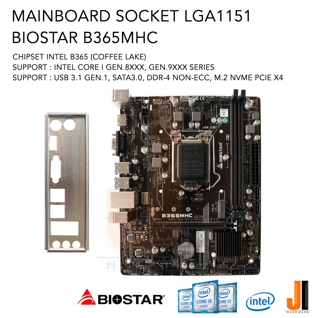 Mainboard Biostar B365MHC LGA1151 รองรับ Core i Gen.8XXX และ Gen.9XXX ...