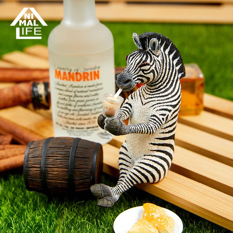 (มีของพร้อมส่ง) โมเดลม้าลายดื่มเครื่องดื่ม Model Union Creative Animal ...