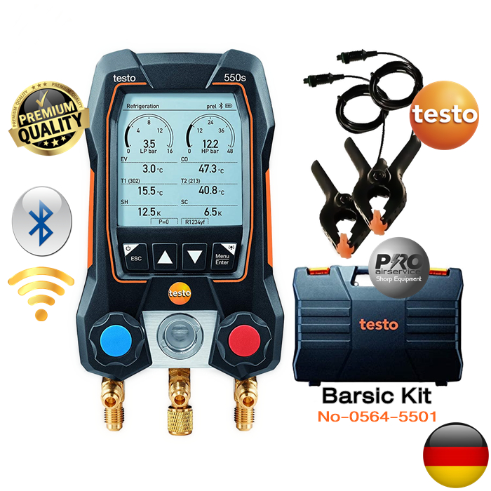 Testo Manifold Gauge เกจวัดน้ำยาแอร์แบบดิจิตอล Testo 550s Basic Kit ...