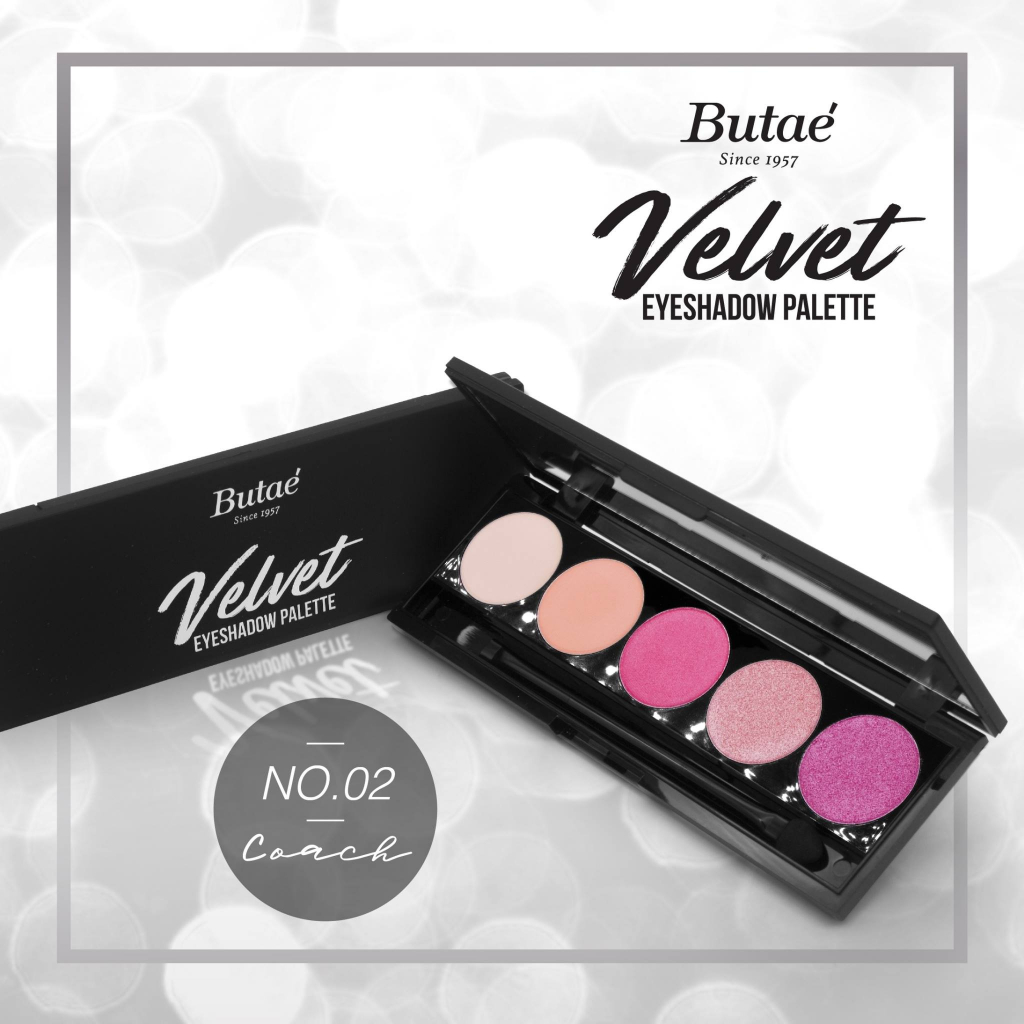 Butae Velvet eyeshadow Palette อายเชโดว์ 6 เฉดสีTexture เนื้อเนียน ...