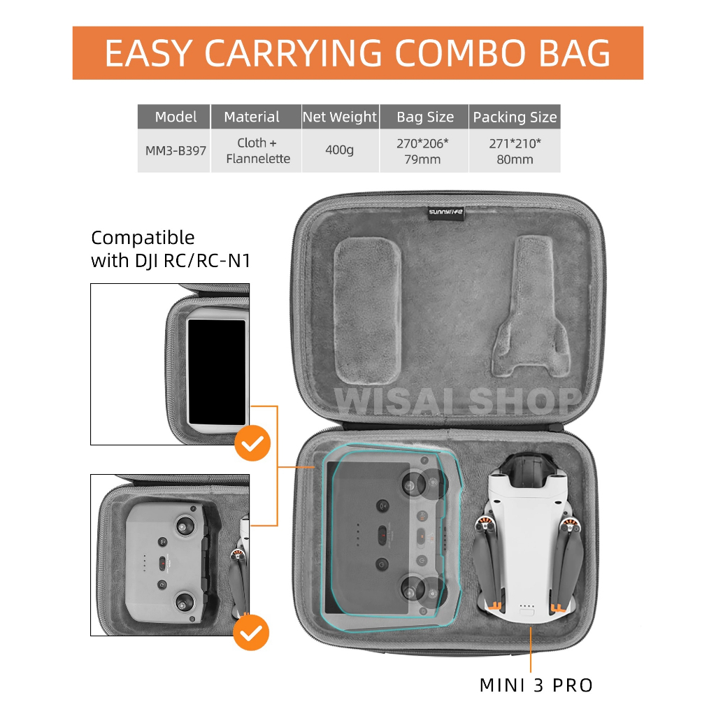 SunnyLife กระเป๋าสะพาย เคส กระเป๋าถือ พกพาสะดวก Shoulder Bag / Case / Hand Bag สำหรับ DJI MINI3 ...