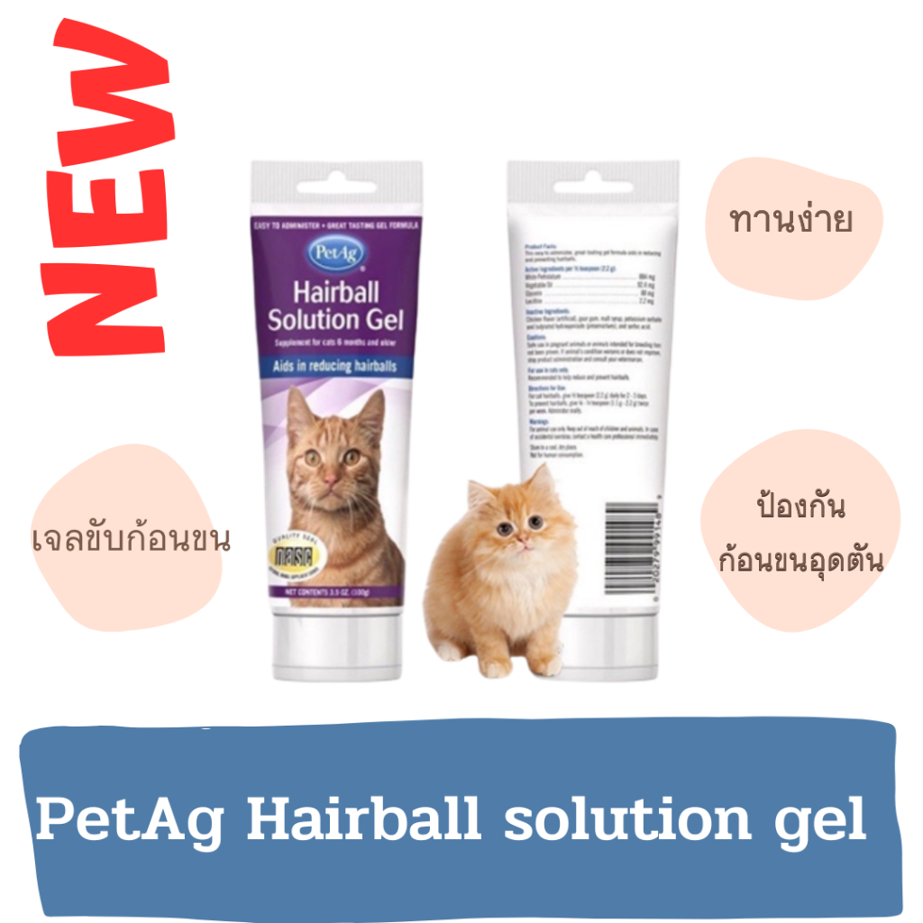 PetAg Hairball Solution Gel เจลขจัดปัญหาก้อนขน ขนาด 100 กรัม | Shopee ...