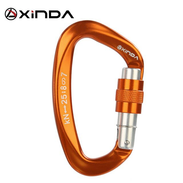คาราบิเนอร์ Xinda รูปตัว D เกรดปีนเขา 25KN แบบสกรูหมุนล็อค รุ่น XD-Q9628 | Shopee Thailand