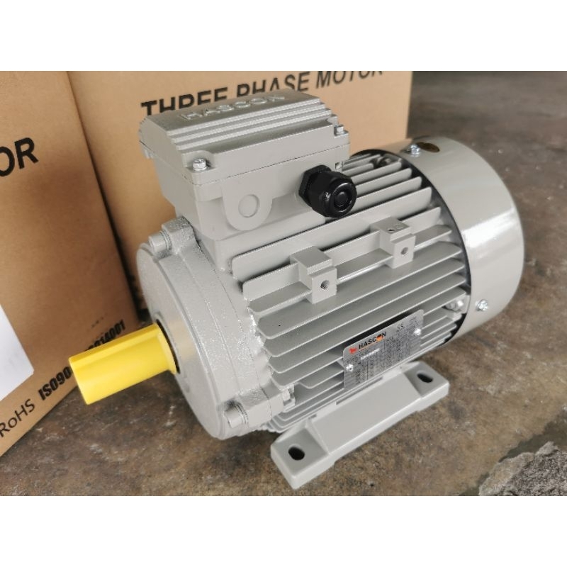 HASCON Motor 0.37kw. 4P B3 B5 220/380v. 3Ph มอเตอร์ 1/2แรง 4โพล ขาตั้ง ...
