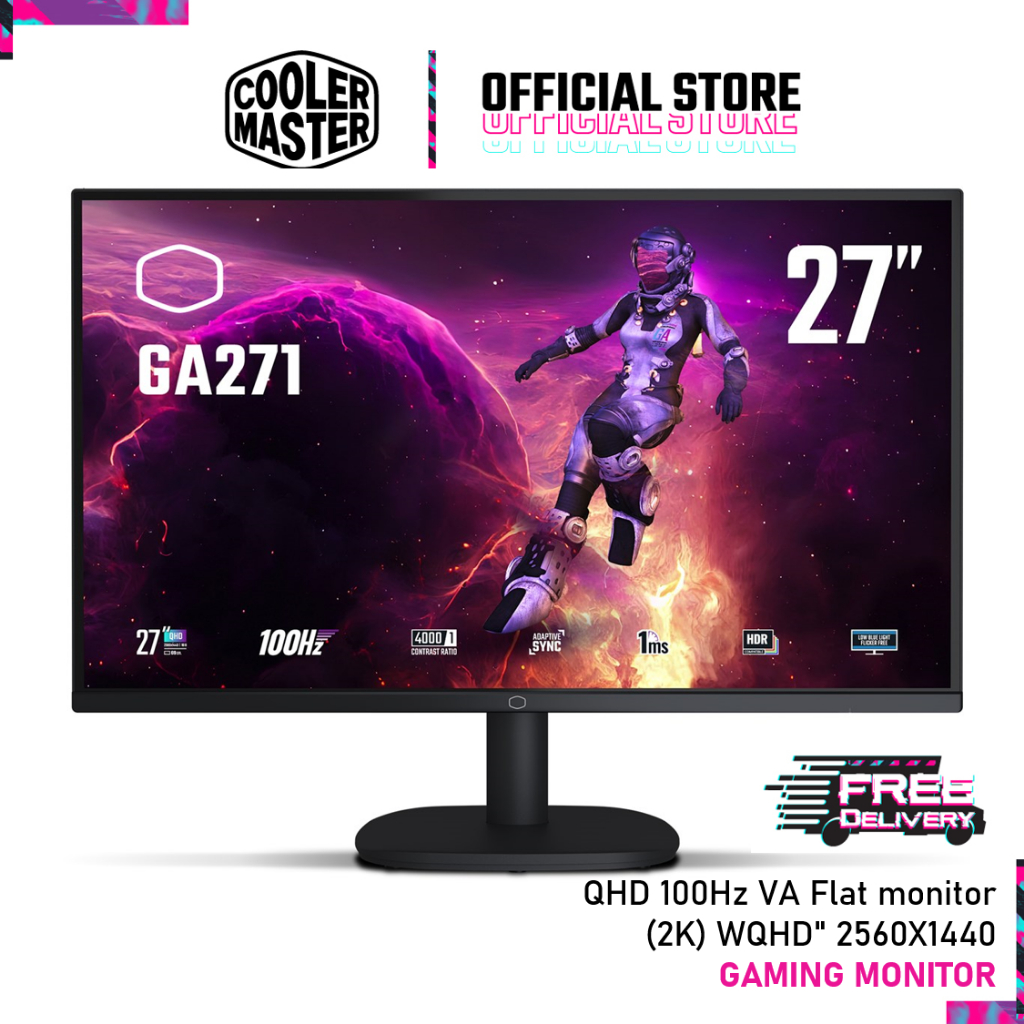 [ฟรีแก้วม่วงCM] Cooler Master Monitor GA271 จอ 27" 2K QHD 100Hz VA US ...
