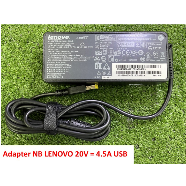 Adapter NB LENOVO 20V = 4.5A USB แท้ รับประกัน 6 เดือน | Shopee Thailand