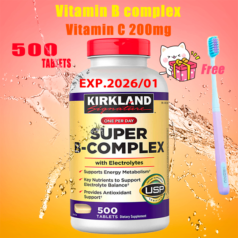 Kirkland Super B-Complex 500 Tablets B-Complex with Electrolytes ...