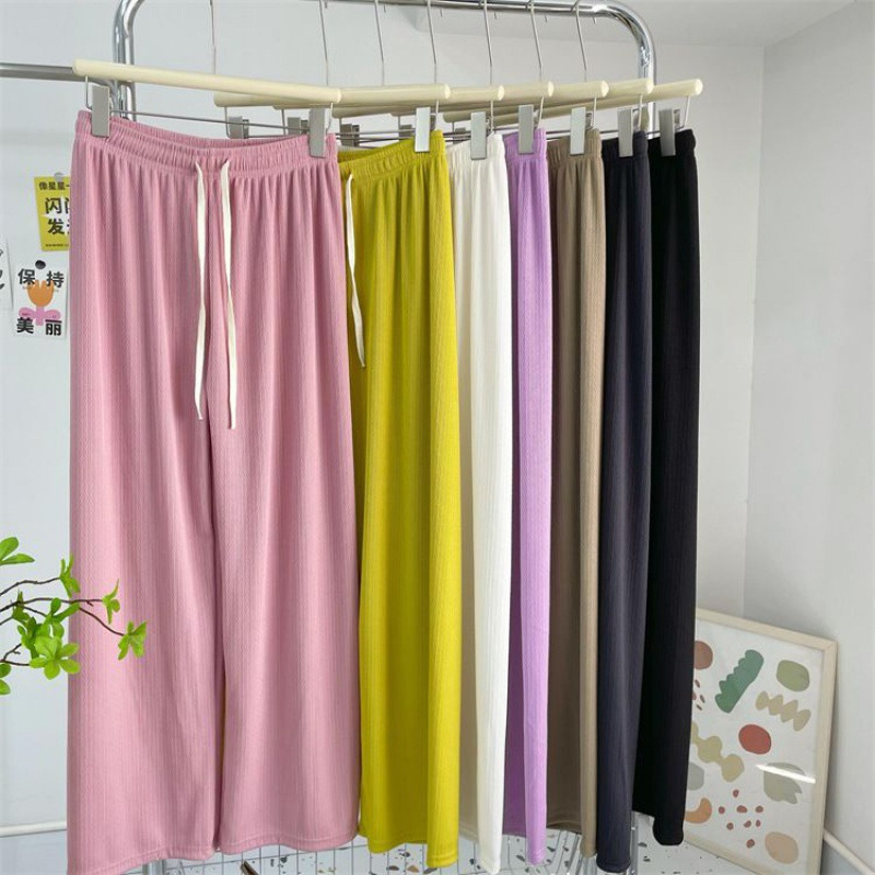 YY03 (พร้อมส่ง) กางเกงขายาวผู้หญิง แฟชั่น ทรงหลวมเอวสูง กางเกงขากว้าง ...