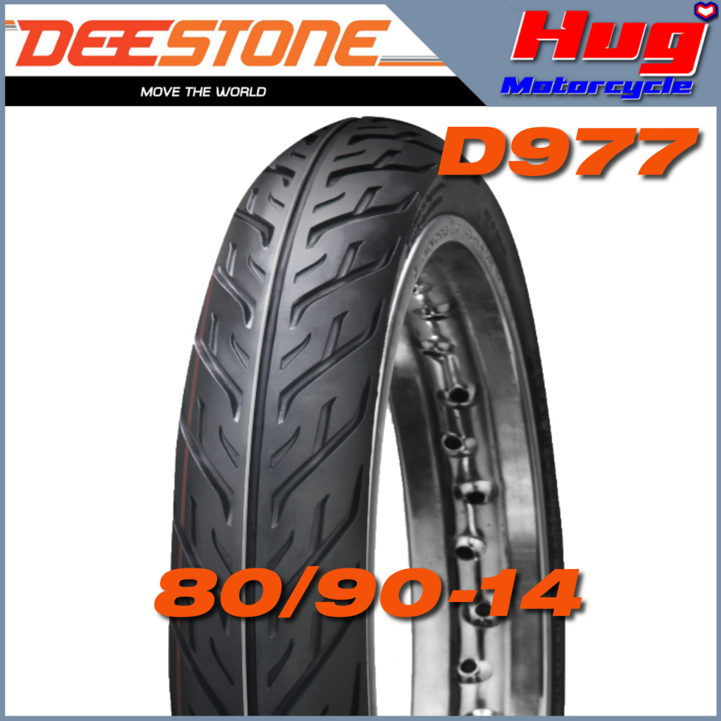 ยางนอก รถมอเตอร์ไซค์ ดีสโตน DEESTONE D822 ลายมีโอ , D977 ลายไฟ ขอบ14" ยางใช้ยางใน TubeType TT ...