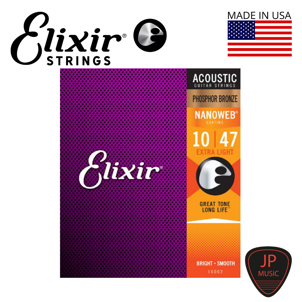 Elixir Acoustic Guitar Strings 80/20 Bronze,PHOSPHOR BRONZE NanoWeb ...