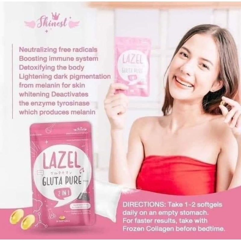 Lazel Gluta Pure 2in1 | Shopee Thailand