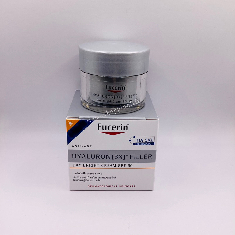 Eucerin HYALURON [3X]+ FILLER DAY BRIGHT CREAM SPF 30 20 ML ยูเซอริน ไฮยาลูรอน ครีมบำรุงผิวหน้า ...