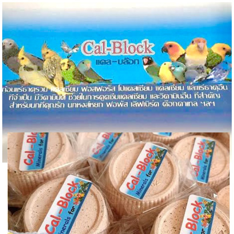 Cal-Block ก้อนแร่ธาตุสำหรับนกและสัตว์ฟันแทะ แพค3ก้อน | Shopee Thailand