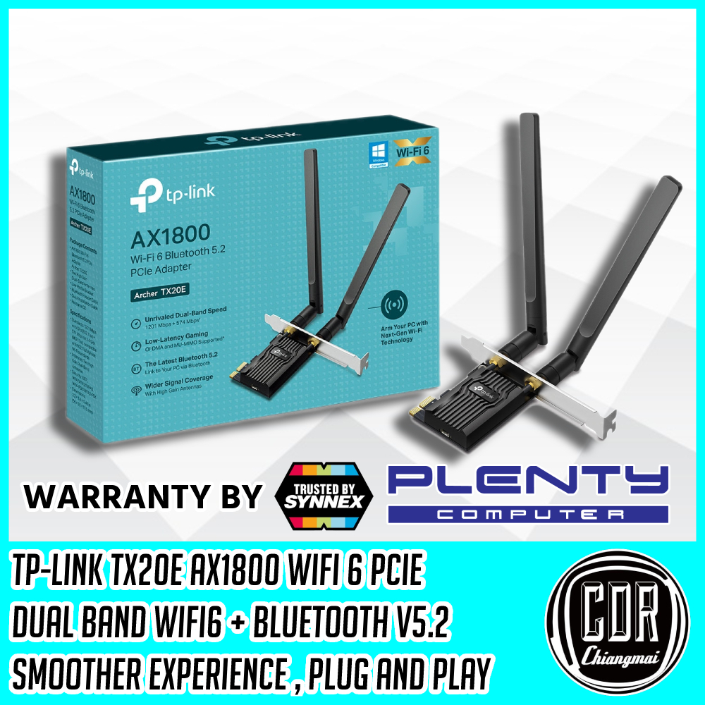 TP-LINK (Archer TX20E) AX1800 Wi-Fi 6 Bluetooth 5.2 PCIe Adapter speed ...