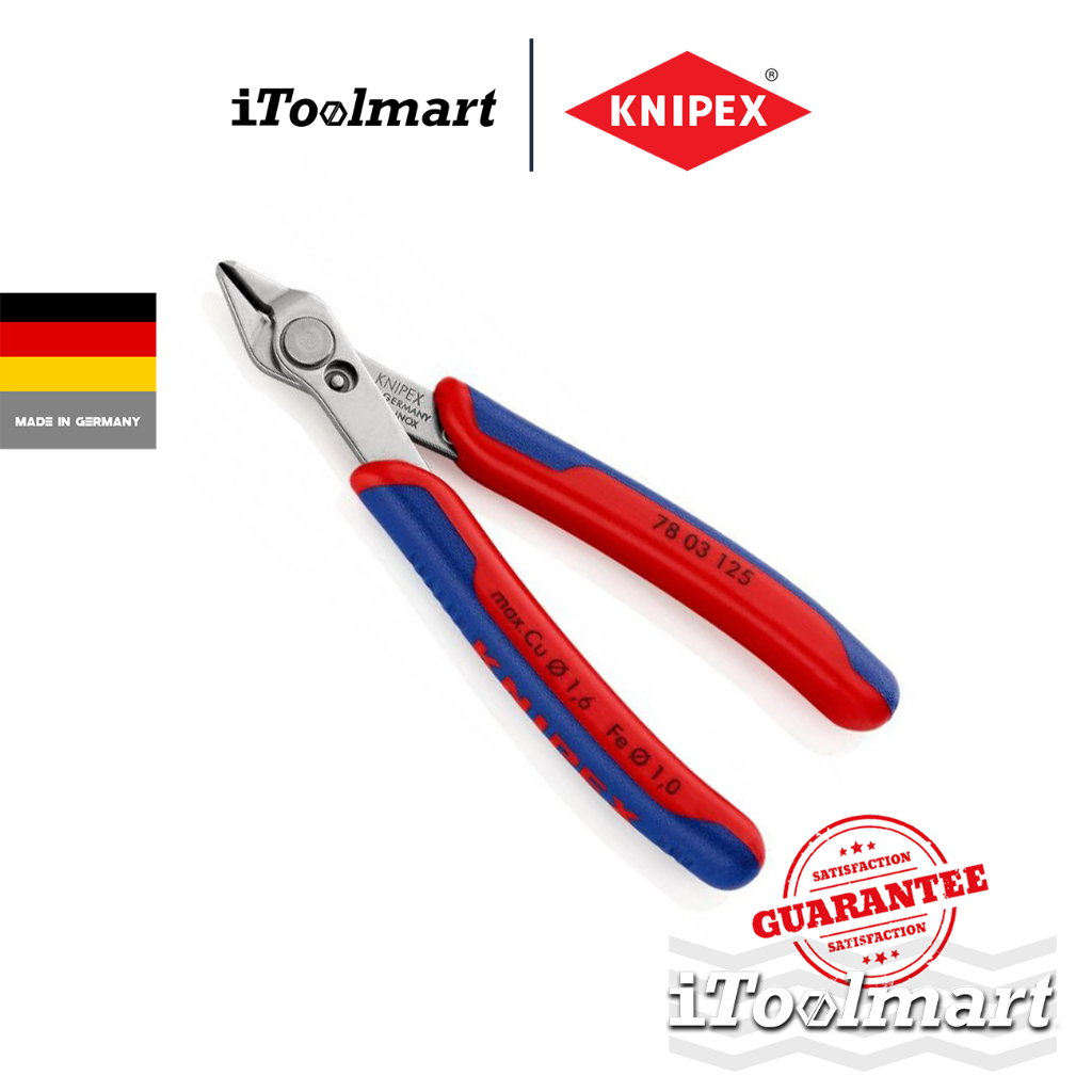 KNIPEX คีมตัด (งานอิเลทรอนิค-มีสปริง) Electronic Super Knips® 78 03 125 ...