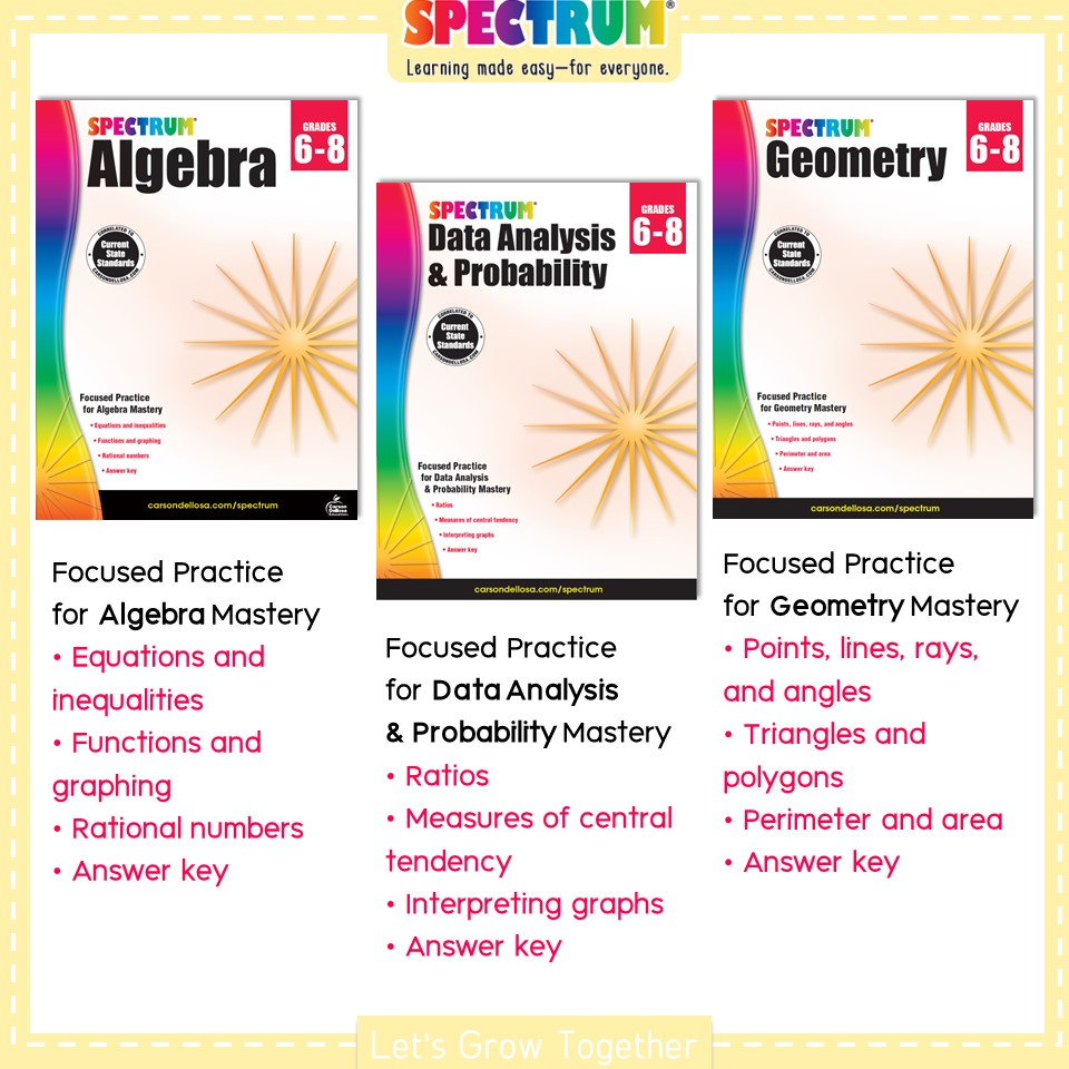 SPECTRUM Grade 6-8 Spectrum Algebra, Data Analysis and Probability ...