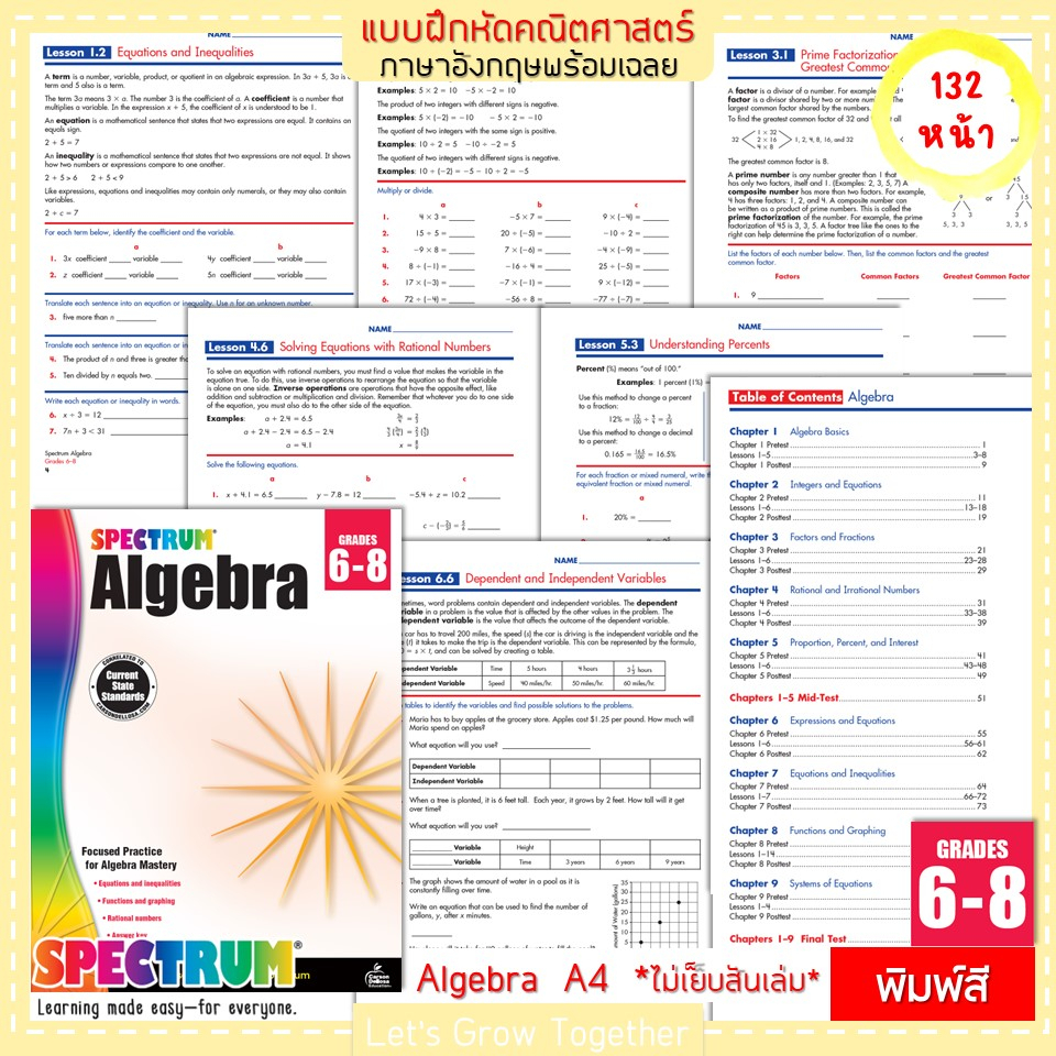 SPECTRUM Grade 6-8 Spectrum Algebra, Data Analysis and Probability ...