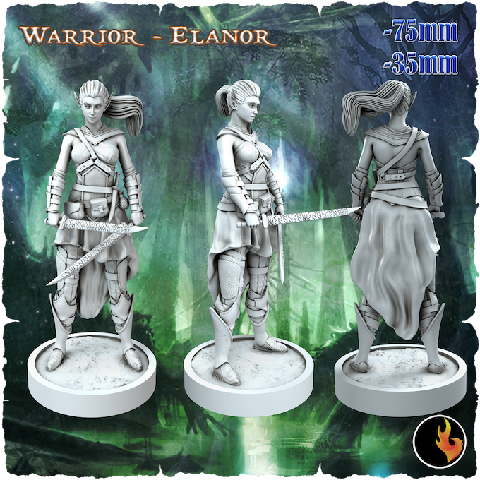 Elf Paladin Miniature | Female Elf Paladin Miniature | for D&D 5e ...