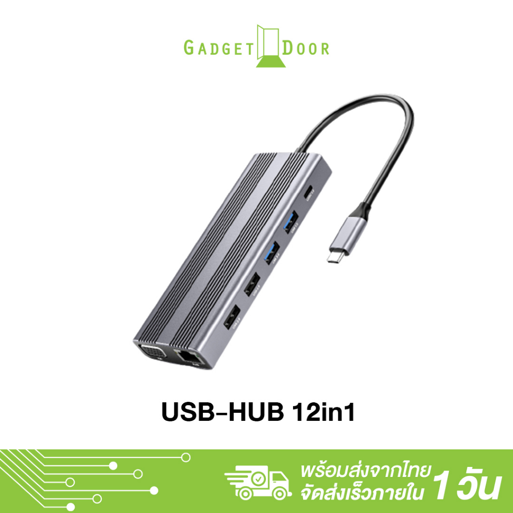 12in1 USB-C ถึง dual HDMI 4K VGA RJ45 SD/Card TF READER USB 3.0 HUB สำหรับโน้ตบุ๊คแล็ปท็อป มือ ...