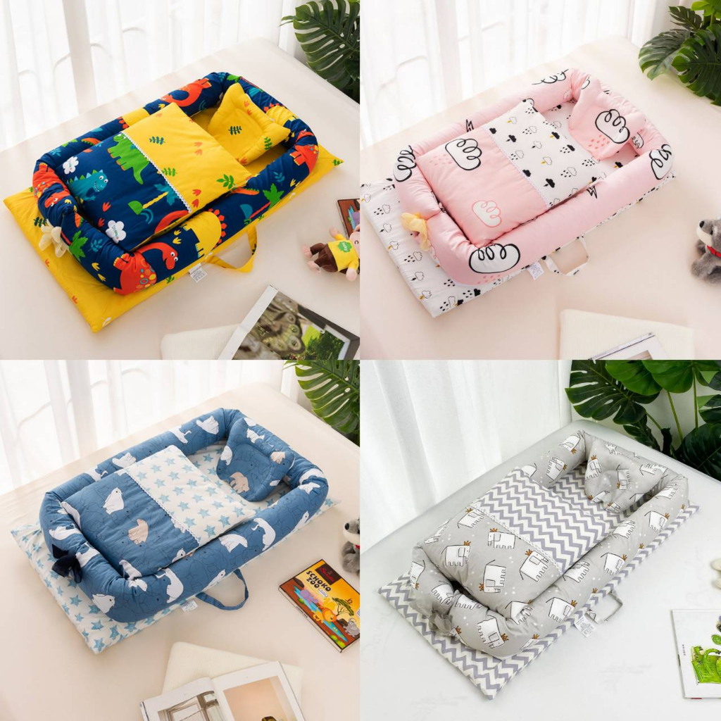 E0018 เบาะที่นอนเด็กอ่อน (ที่นอน,หมอน,ผ้าห่มเด็ก) ที่นอนรังผึ้ง เบาะที่นอนเด็ก Cotton100% ลายสวย ...