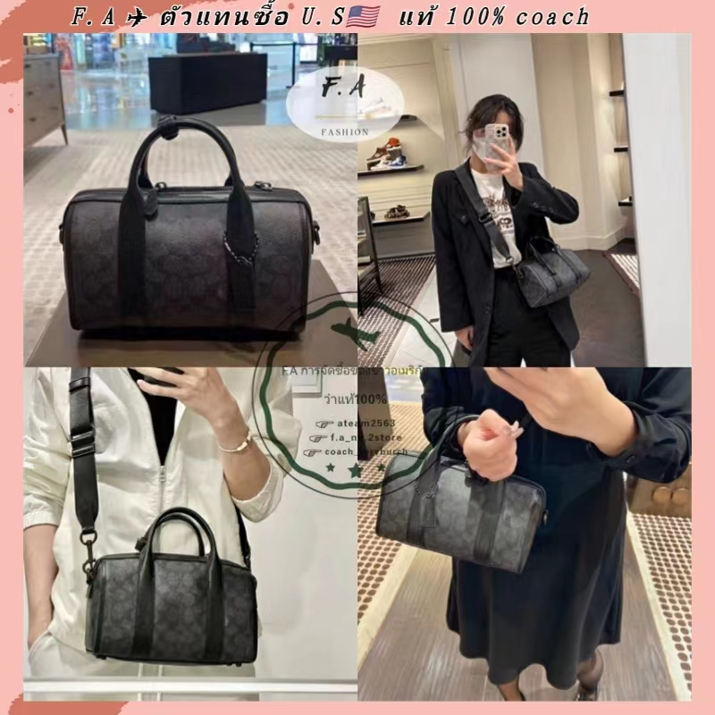 F.A ว่าแท้100% coach สำหรับผู้ชาย Classic Logo GOTHAM 24 Boston Bag Couples Crossbody ...