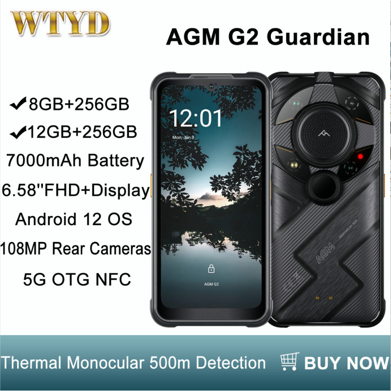 AGM G2 Guardian 5G Rugged Phone 500m Thermal Monocular & Infrared Night ...