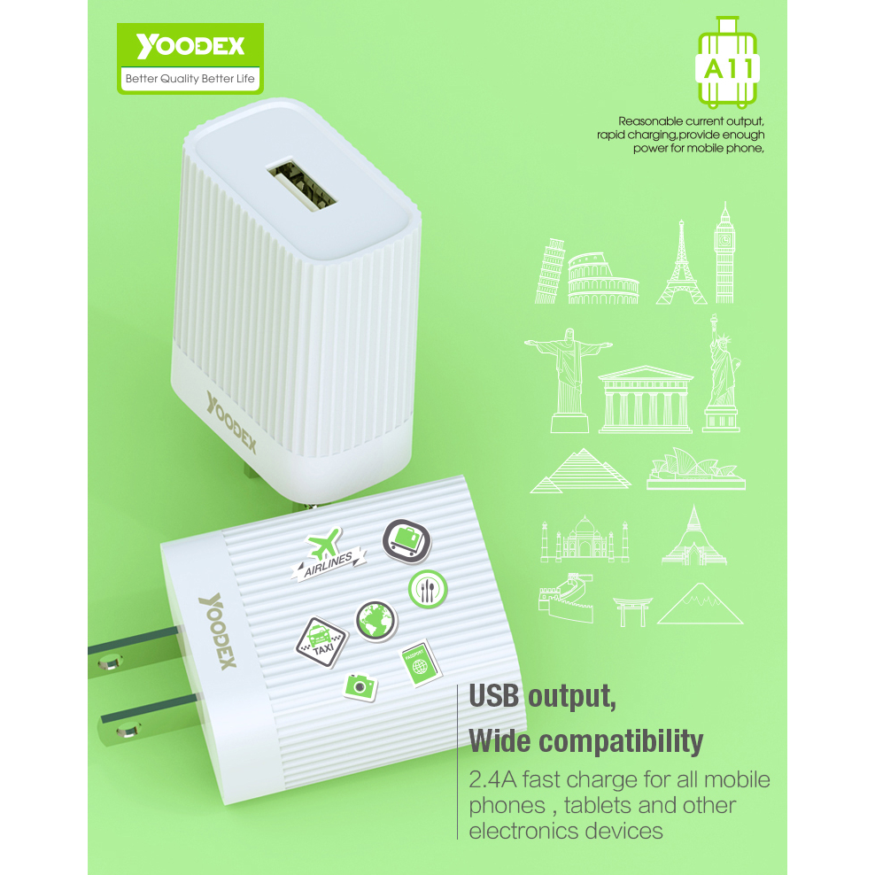 【รับประกัน 1 ปี】Yoodex A11 ส่งจากไทย Fast Charge สายชาร์จ หัวชาร์จ เร็ว ...