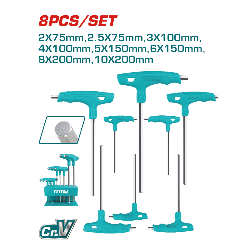Total ประแจแอล หกเหลี่ยม หัวบอล ด้ามตัวที (8 ตัวชุด) รุ่นTHHW8082 รุ่น ...