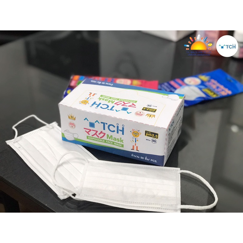 TCH mask หน้ากากอนามัย ^•^TCH กรอง 3 ชั้น กล่องละ 50 ชิ้น | Shopee Thailand