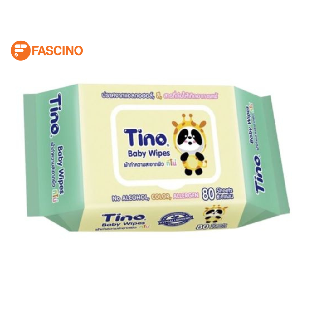 TINO Baby Wipe - ผ้าเปียกทำความสะอาดผิว ใช้ในเด็กทารกและทุกวัย (80 แผ่น ...