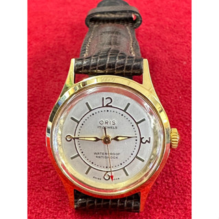 ORIS 17 Jewels Waterproof Antishock ระบบไขลาน ตัวเรือนทองชุบ นาฬิกาผู้หญิง มือสองของแท้ | Shopee ...