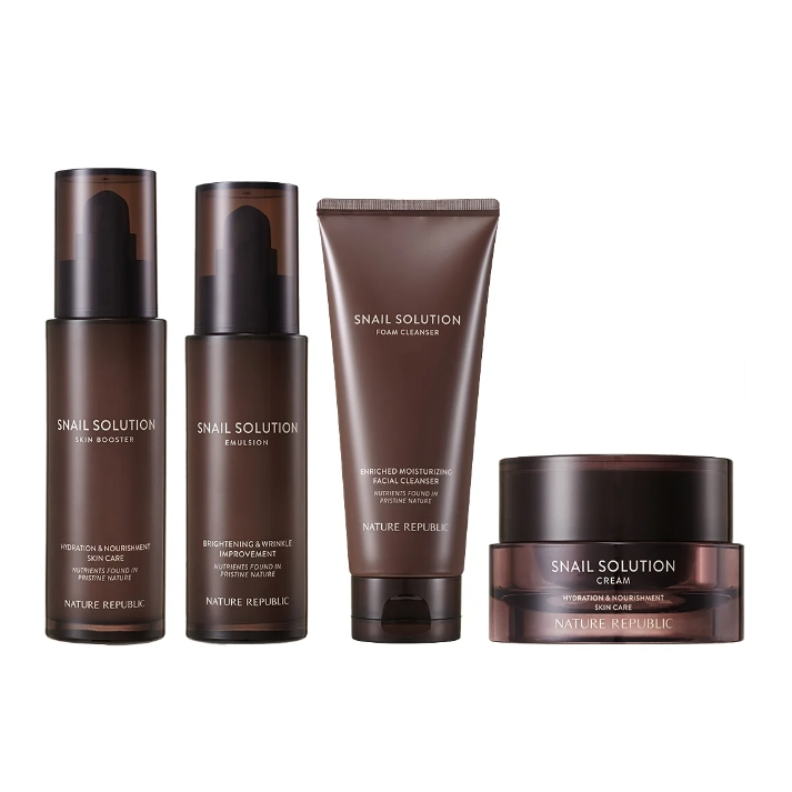 Nature Republic Snail Solution Cream 52ml, Skin Booster 130ml, Emulsion ...
