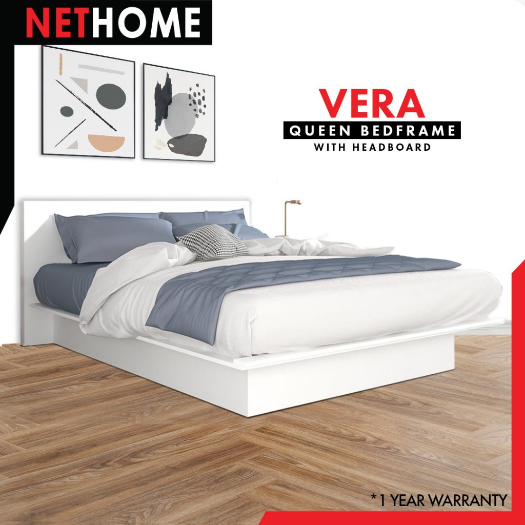 NETHOME: Vera Queen Bed เตียงนอน ฐานเตียง ไม้ ขนาด 5 ฟุต | Shopee Thailand