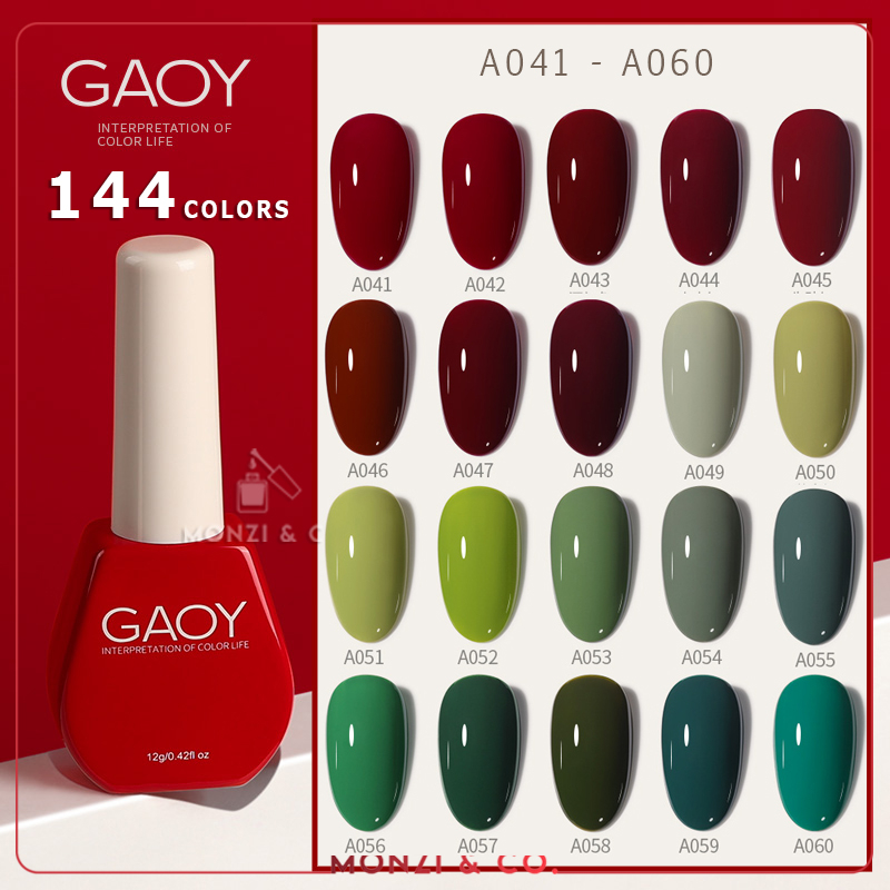 พร้อมส่งในไทย สีเจล สีทาเล็บเจล GAOY A041-A060 ต้องอบ สีเงา ลื่น ทาง่าย ...