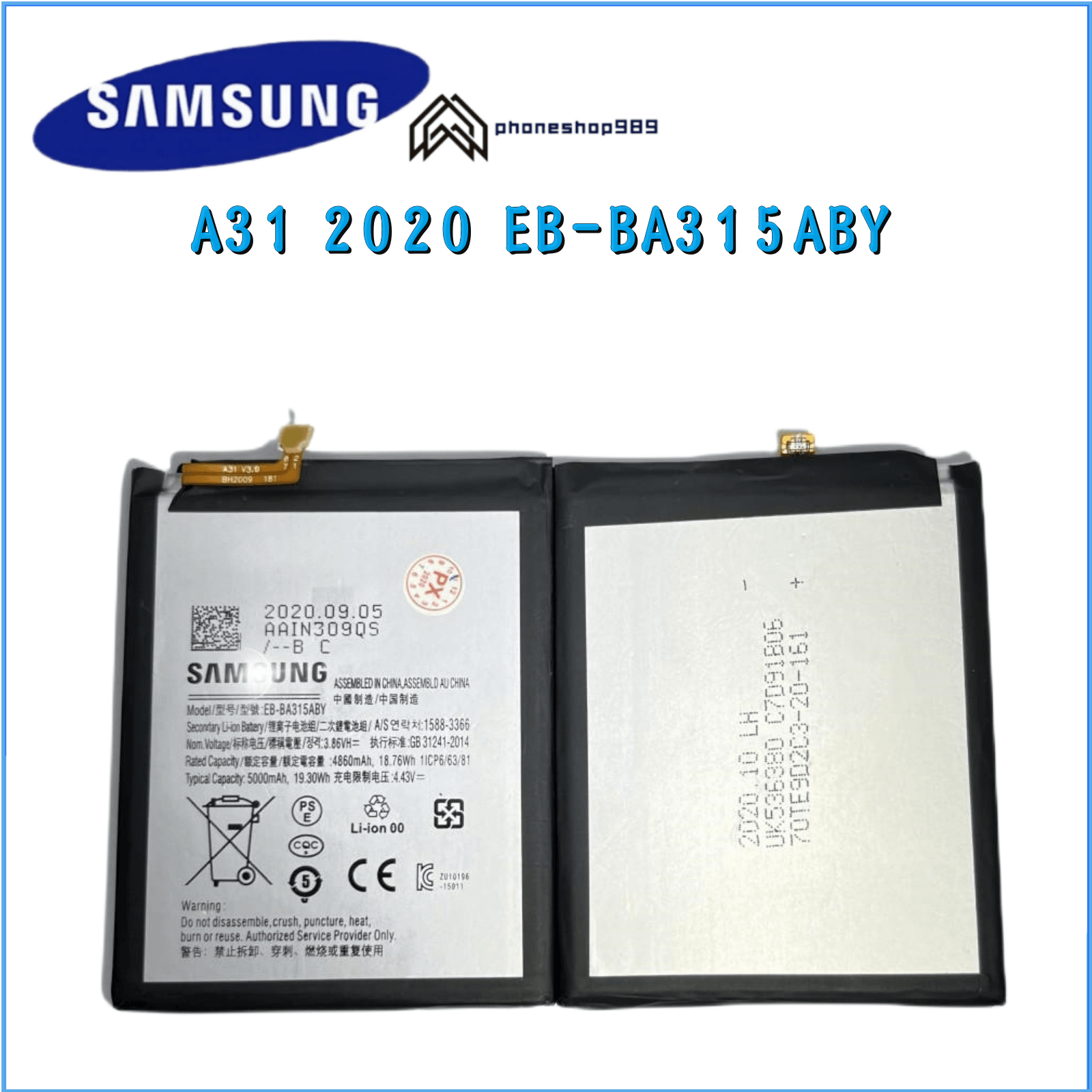 แบตเตอรี่ Samsung A31 EB-BA315ABY แบตoppo A31 แท้ แบตเตอรี่samsung A31 ...