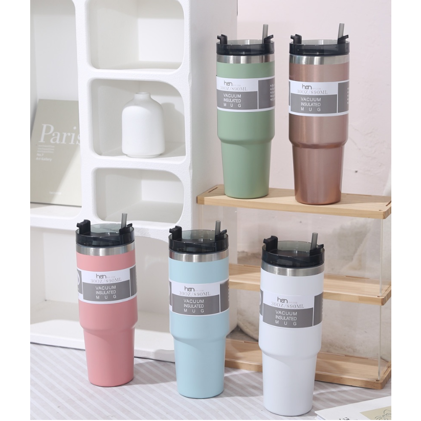 HAN แก้วเก็บความเย็น 30oz 890ml สแตนเลสแท้ รับประกันไอน้ำไม่เกาะแก้ว ขนาด 30ออนซ์ พร้อมส่งจากไทย ...