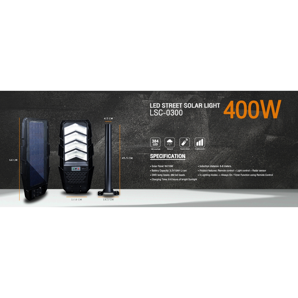 AKIRA TECH Lumira SOLAR POWER รุ่น LSC-0300 (LED SOLAR STREET LIGHT ...