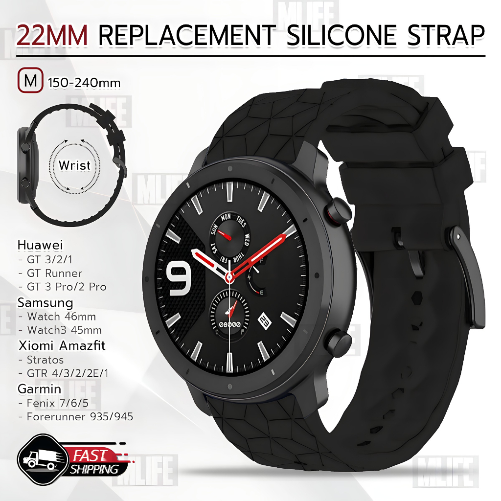 สายนาฬิกา 22 มม. Huawei GT 3 2 1 GT2e GT2 Pro / Garmin Instinct 2 1 / Forerunner 965 945 935 265 ...