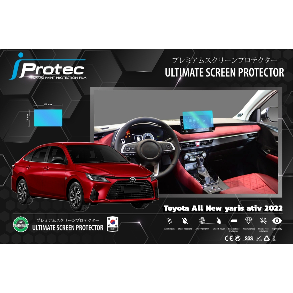 iProtec ฟิล์มใสกันรอยหน้าจอคอนโซนรถยนต์ Nano Glass 9H สำหรับรถ Toyota ...