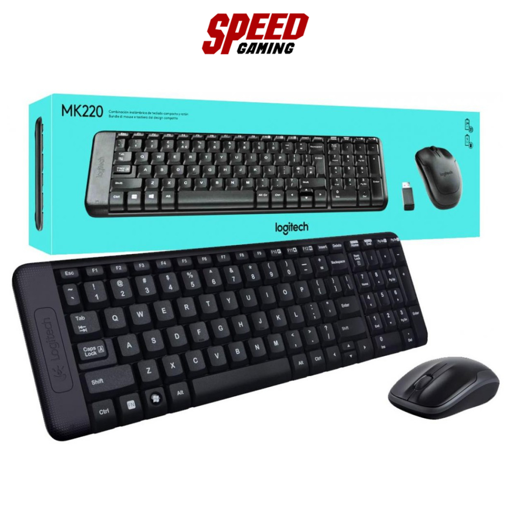 KEYBOARD (คีย์บอร์ด) LOGITECH MK220 KEYBOARD+MOUSE WIRELESS By Speed ...