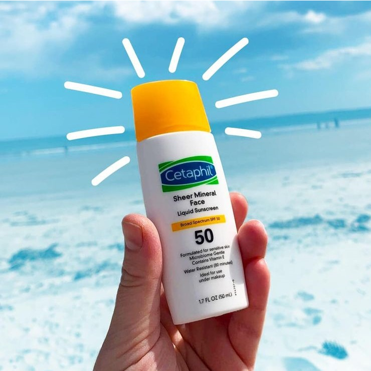 พร้อมส่ง Cetaphil, Sheer Mineral Face Liquid Sunscreen, SPF 50, 1.7 fl ...
