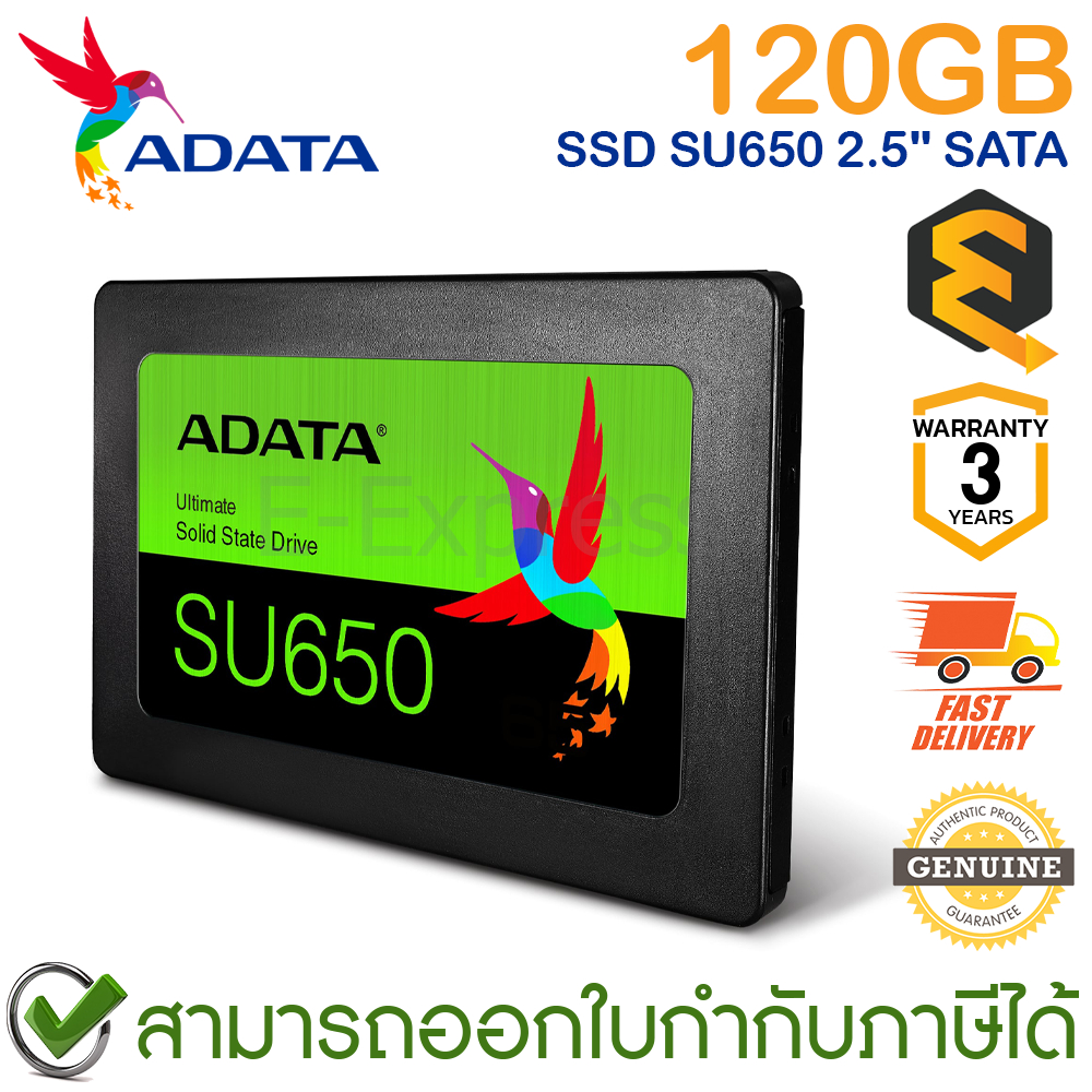 Adata SSD SU650 120GB SATA ฮาร์ดดิส เอสเอสดี ซาต้า ของแท้ ประกันศูนย์ 3 ...