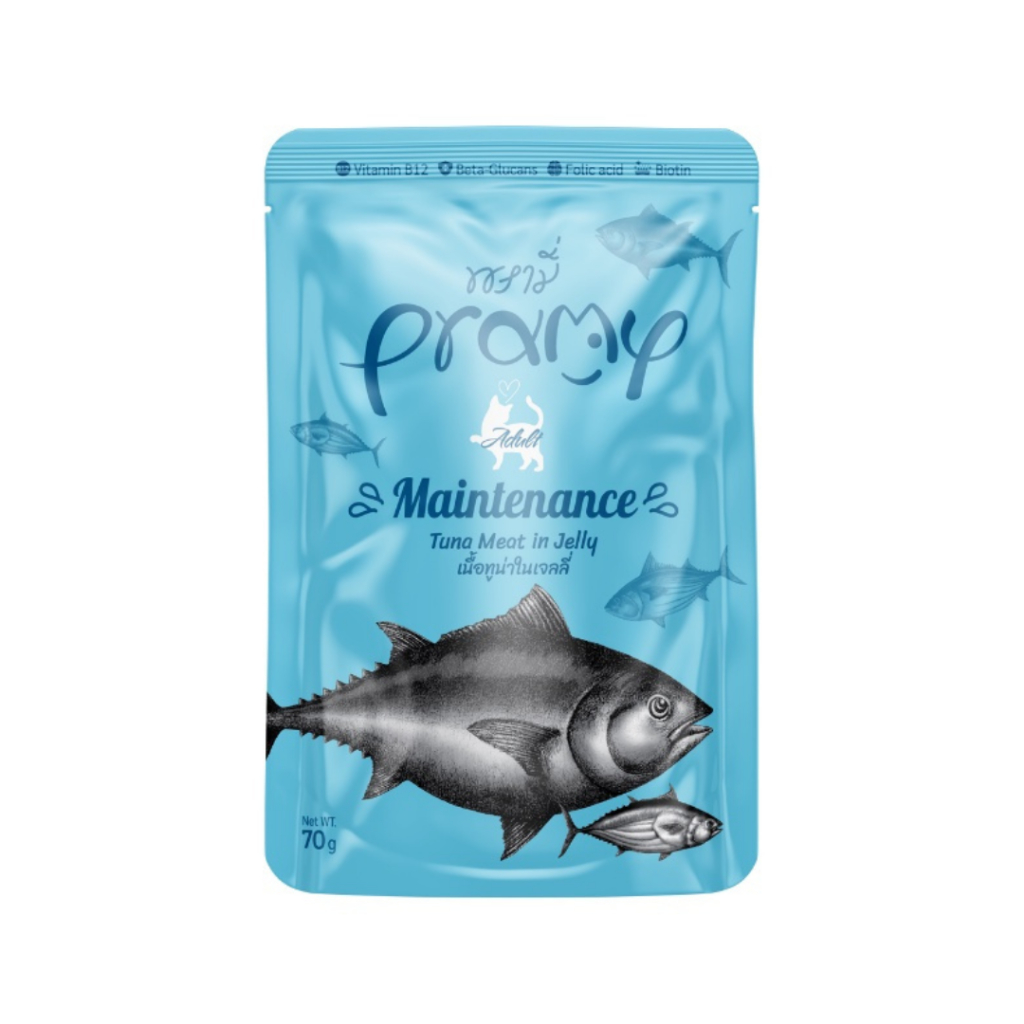 Pramy พรามี่ อาหารเปียกแมว รสทูน่าในเจลลี่ 70 g. x 12 pcs. | Shopee ...